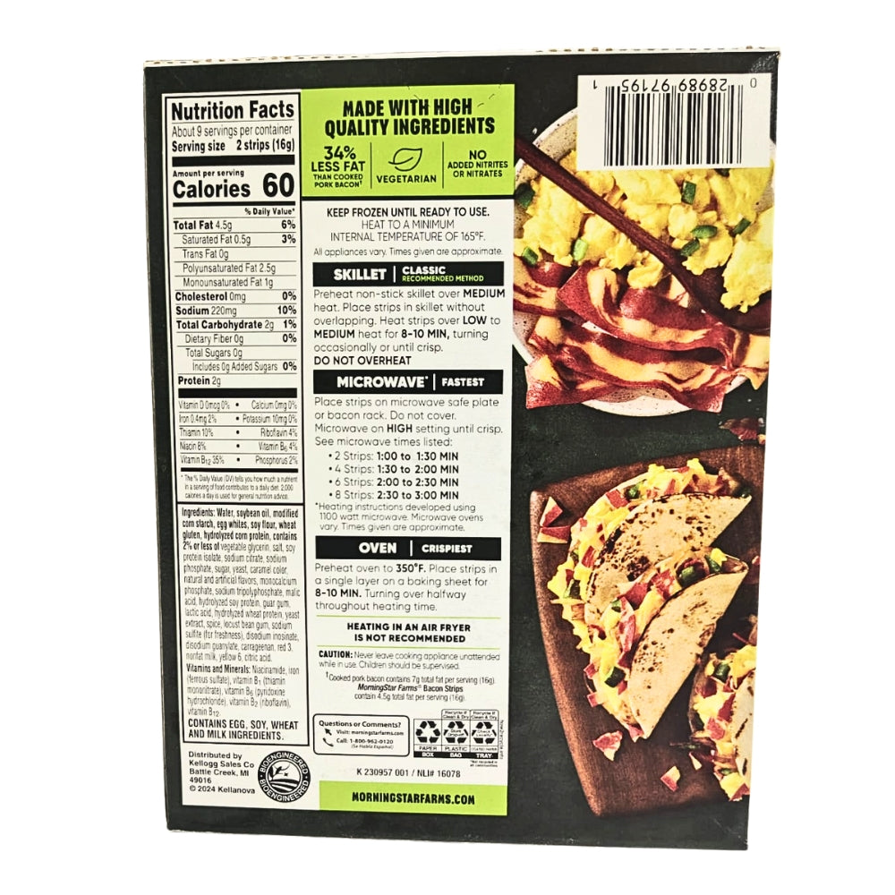 Veggie Bacon Strips, MorningStar Farms 150 g – Kenko Foods