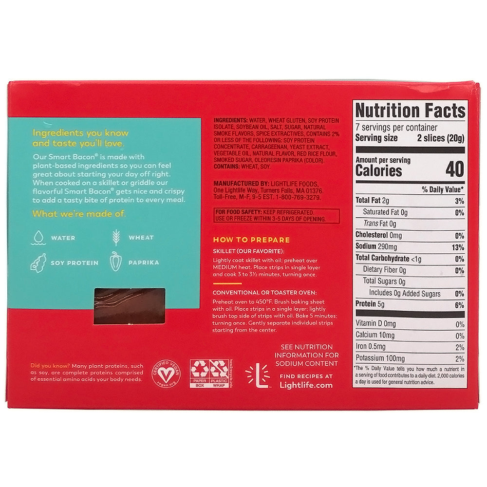 Smart Bacon, LightLife 142 g – Kenko Foods
