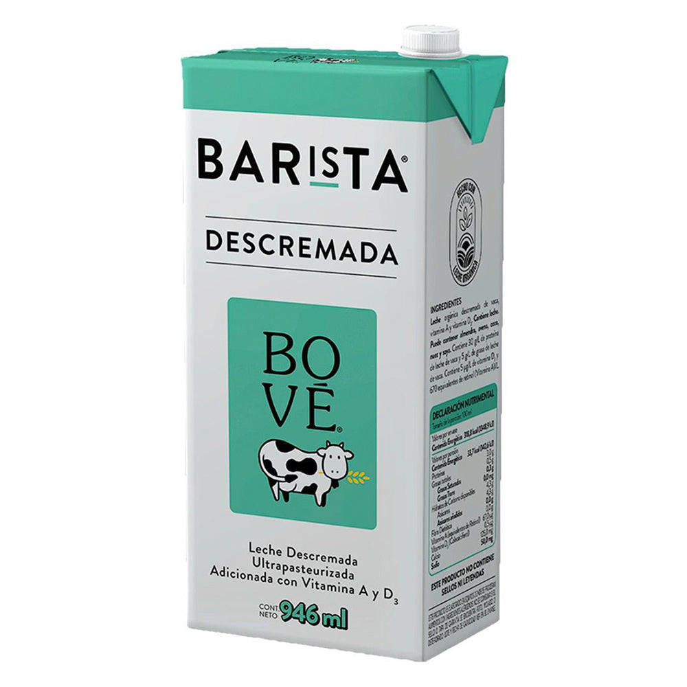 Leche Descremada Barista Orgánica, Bové 946 ml – Kenko Foods