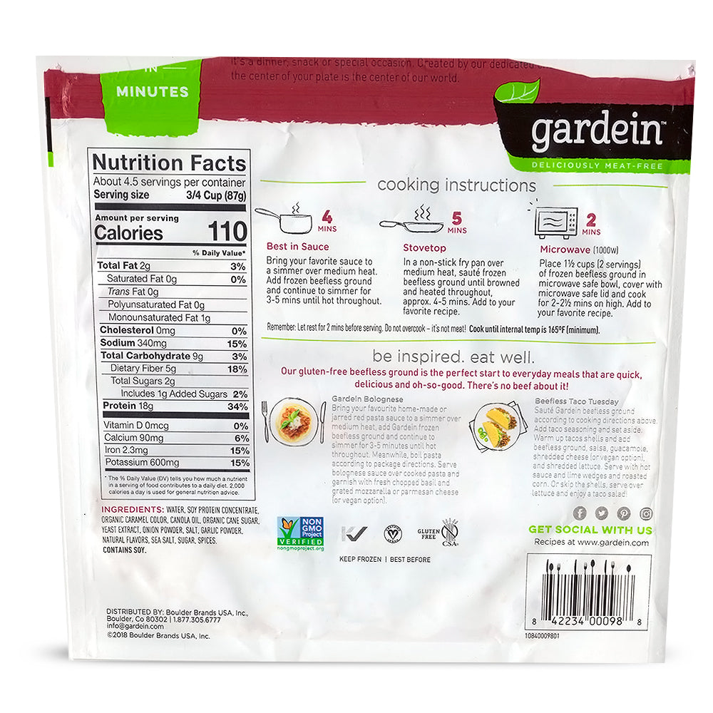 The Ultimate Beefless Ground, Gardein 390 g – Kenko Foods